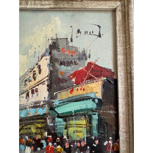 Mid 20th Century Framed Parisian Street Scene Oil Painting by Antonio ...