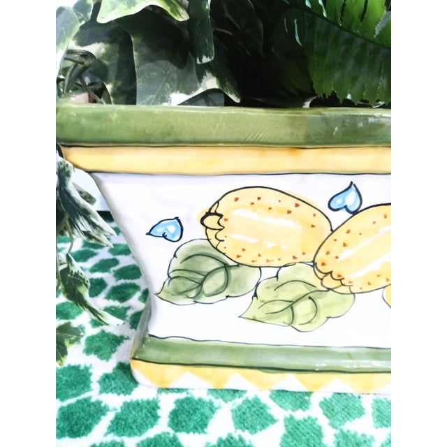 Extra Large Yellow Green Hand Painted Italian Lemon Rectangular Planter ...