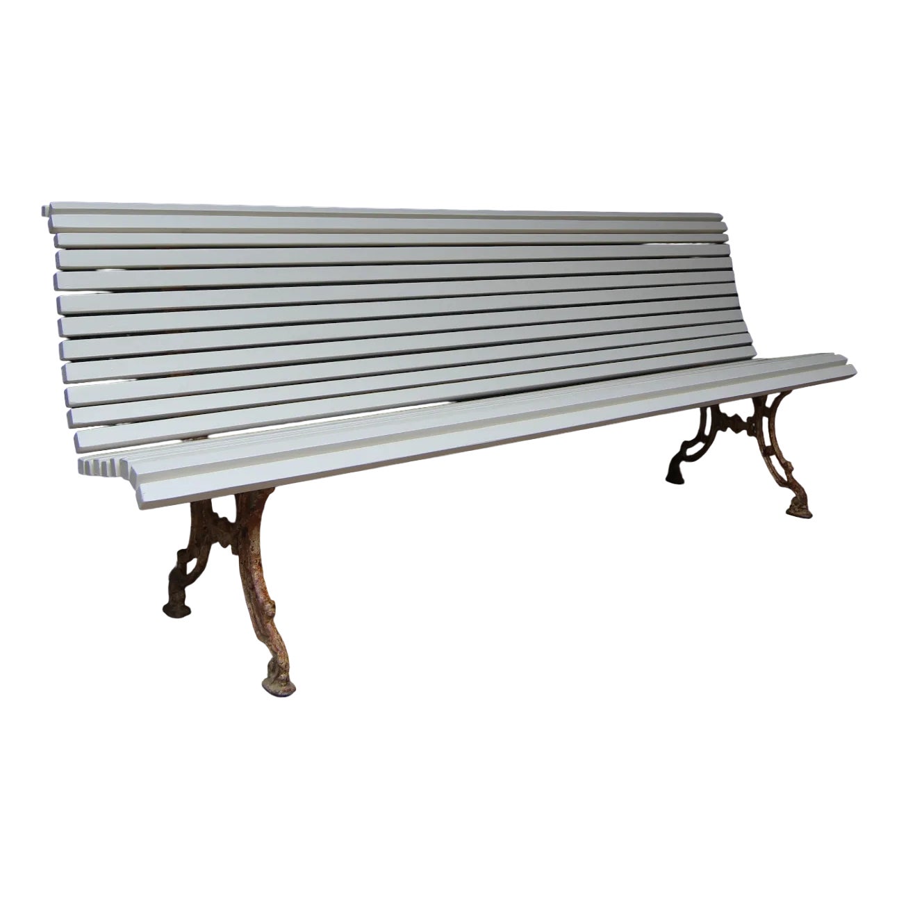 Cream Garden Bench, 1890s | Chairish