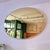 Vintage Amber Tinted Oval Mirror | Chairish