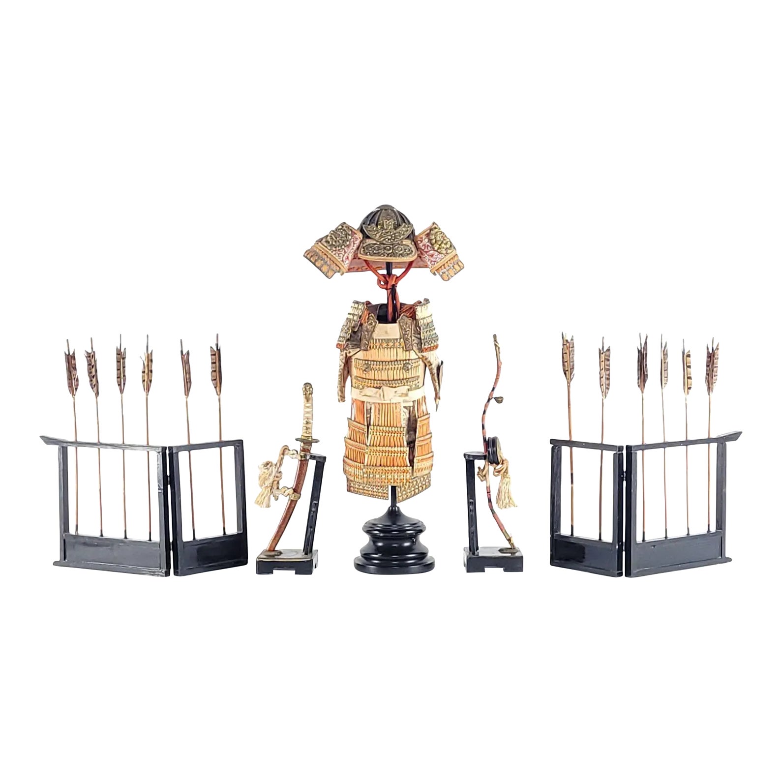 Meiji Period Partial Miniature Samurai Armor and Weapons Set, Late 19th ...