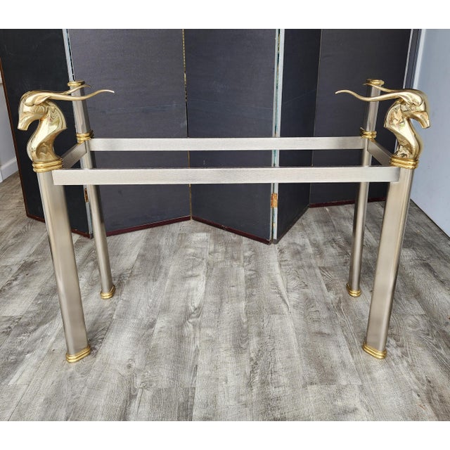 1970s Maison Jansen Style Vintage Brass and Brushed Steel Impala Head ...