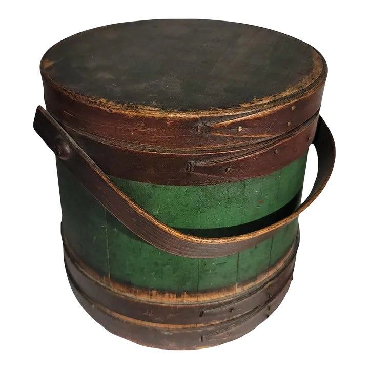 19Thc Original Painted Furkin / Bucket From New England | Chairish