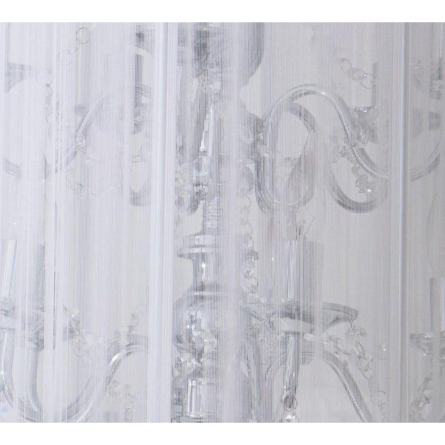 Hollywood Glam 10-Arm Chandelier With String Shade | Chairish