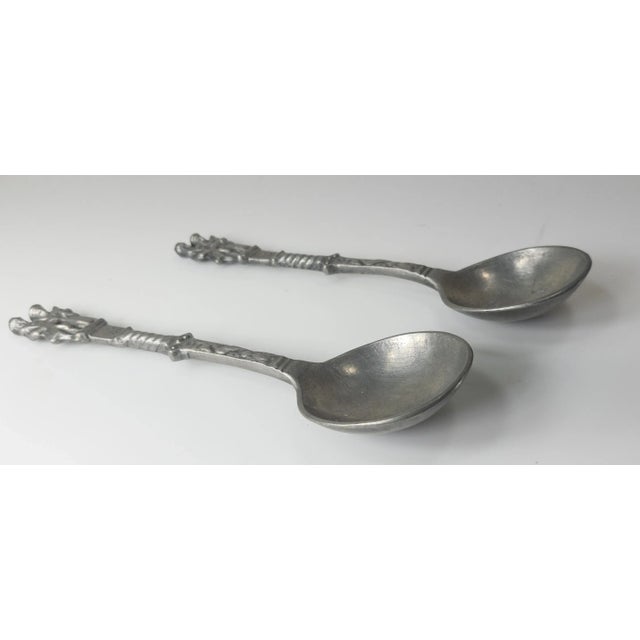 18th Century Pair of Dutch Pewter Wedding Spoons With Figures, Dated ...