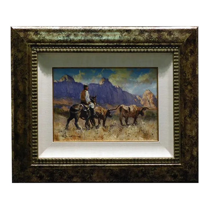 Robert Hagan "Catching the Strays" Oil on Canvas Hand Signed | Chairish