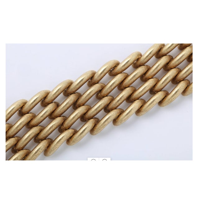 18 Kt Gold Italian 4Row Brushed Link Bracelet | Chairish