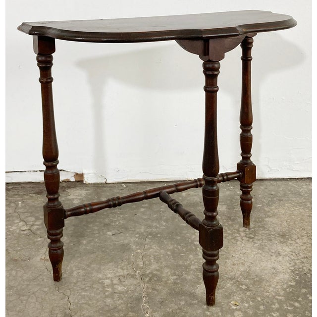 Antique Demilune Turned Wood Table | Chairish