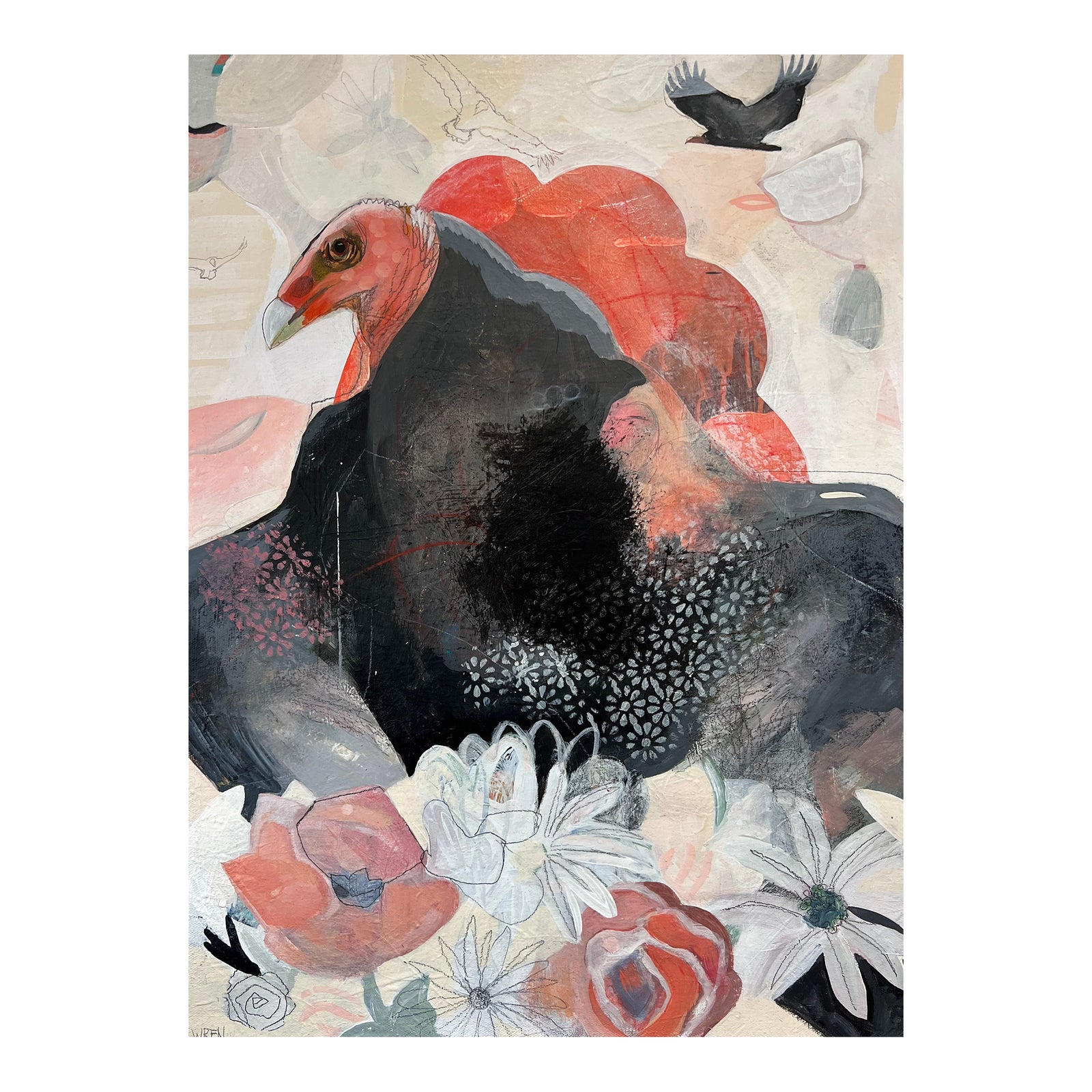 "Buzzard Bouquet" a Turkey Vulture Painting | Chairish