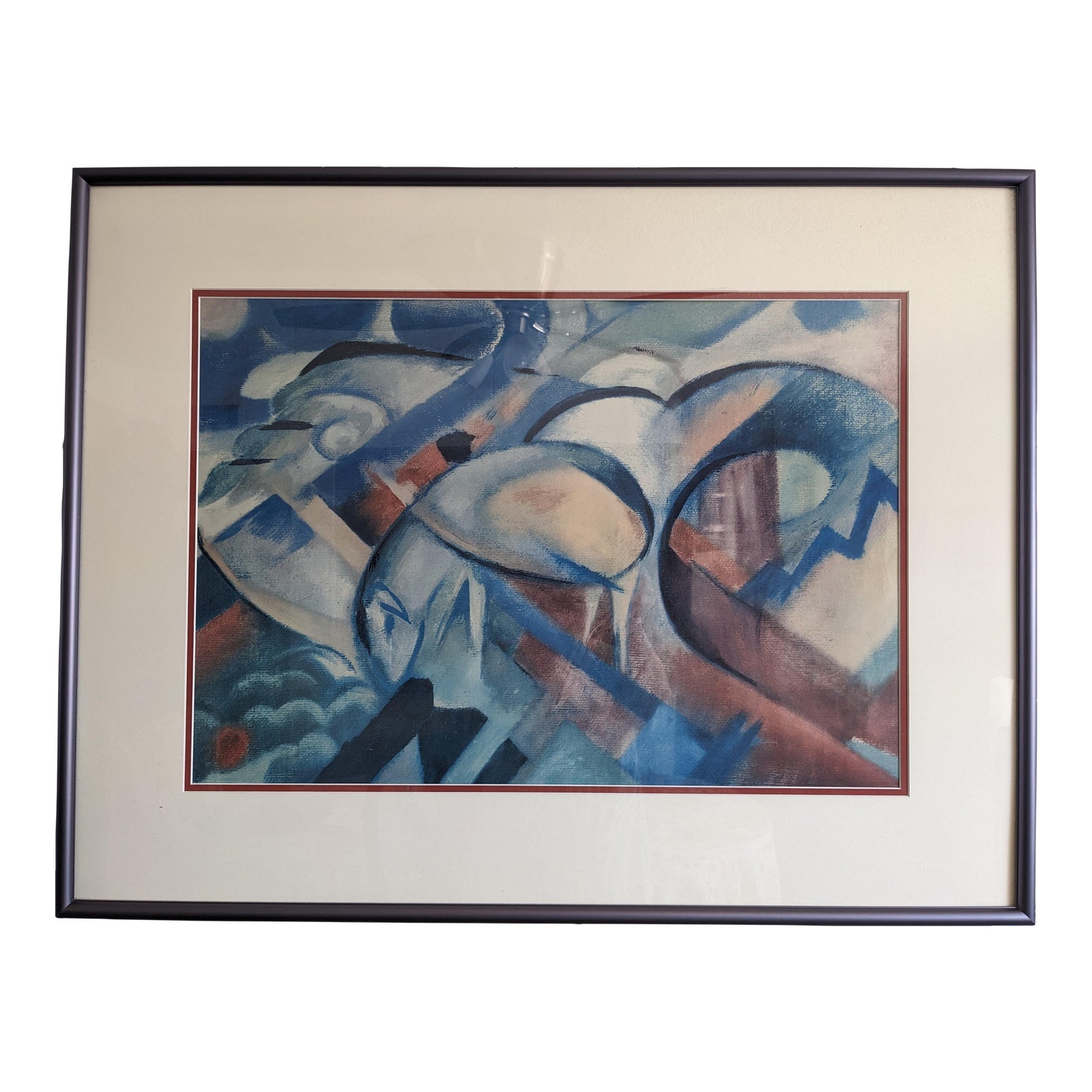 Original Abstract Expressionism Pastel Painting, Framed | Chairish
