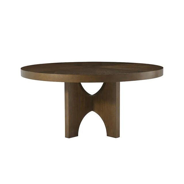 Modern Round Dark Ash Dining Table | Chairish