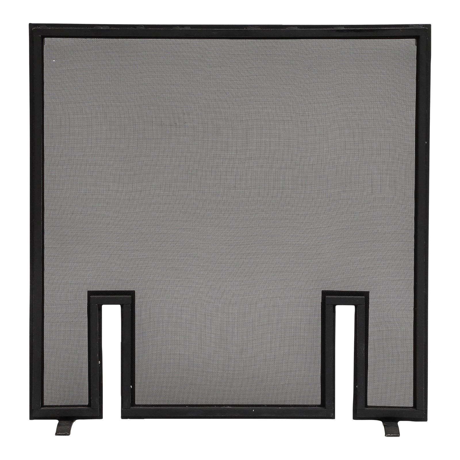 Contemporary Black Metal Mesh Firescreen | Chairish