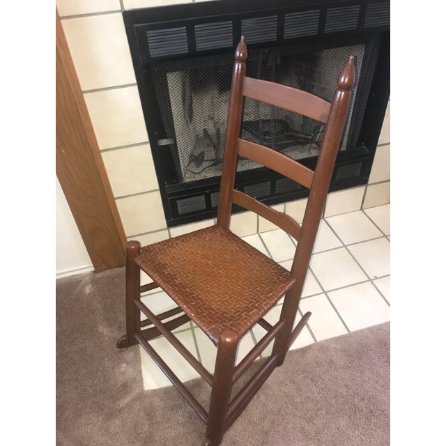 Early 20th Century Early American Ladder Back Rocking Chair With Double ...