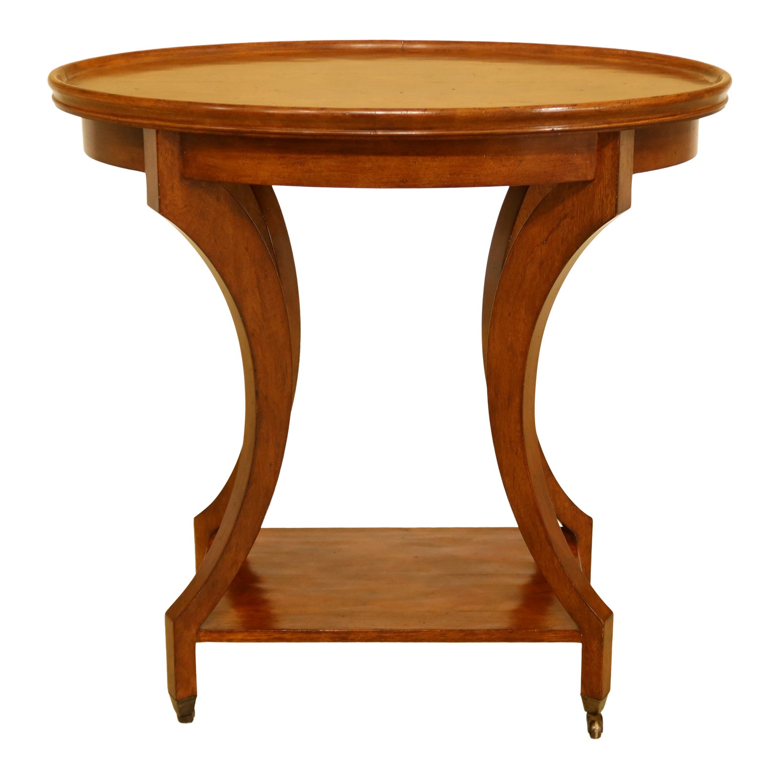 Dish Top Oval Distressed Finish Occasional Serving Table | Chairish