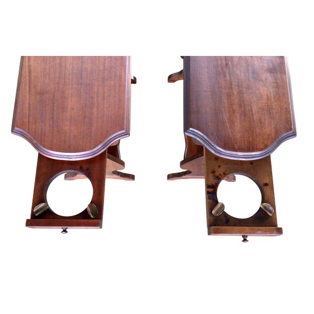 1950s Pair of Cigar Tables With Pull Out Ashtray Shelf and Brass ...