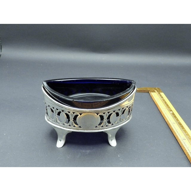 Antique Henry Chawner London Sterling Silver Master Salt Cellar Cobalt ...