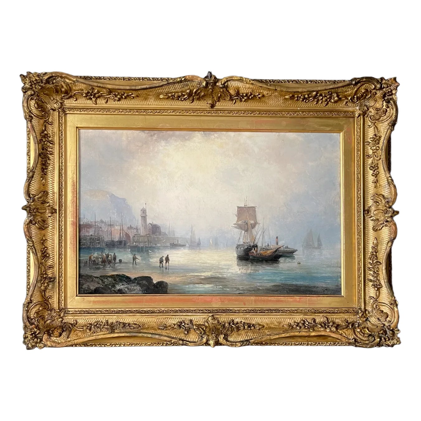 Warren Sheppard, Landscape with Sailboat, 19th Century, Oil on Canvas ...