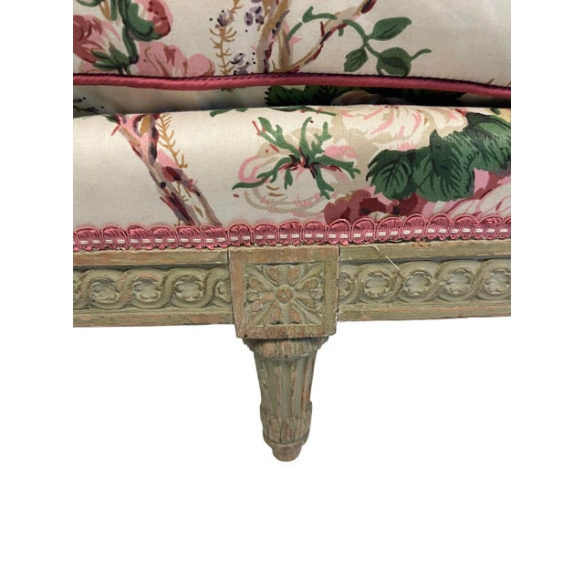 19th Century Grey Painted French Carved End of Bed or Fireside Bench ...