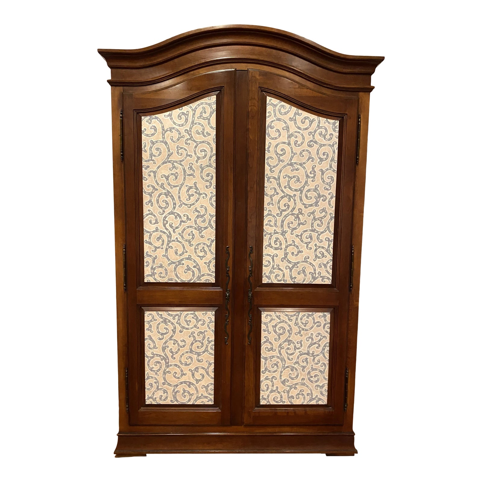 Late 20th Century Hickory White Hand-Painted French Country Armoire ...