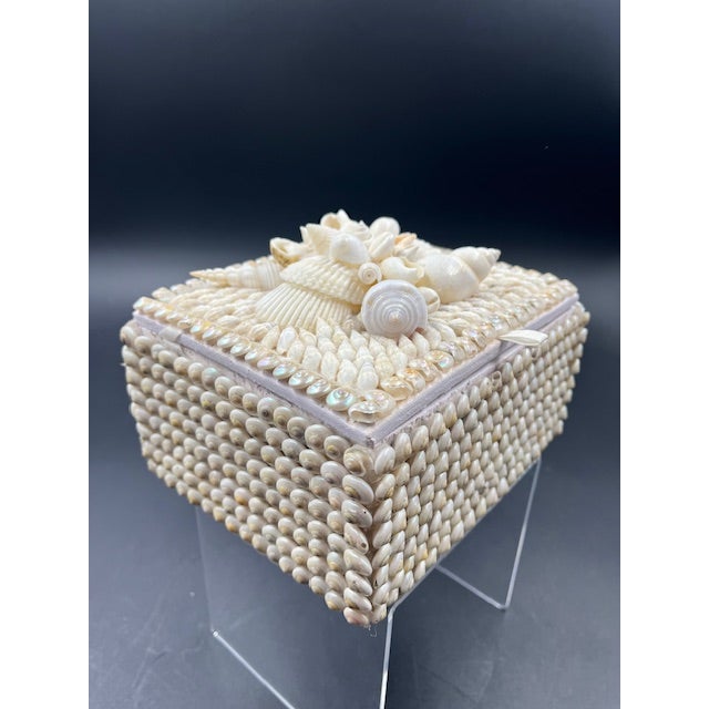 Mid 20th Century Seashell Covered Trinket/Jewel Box With Lid | Chairish