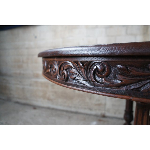 Early 20th Century Antique French Renaissance Revival Oval Oak Carved ...