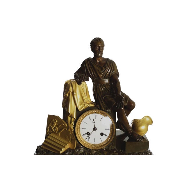 “Horatius & the Fall of Rome” French Empire Antique Bronze Mantel Clock ...