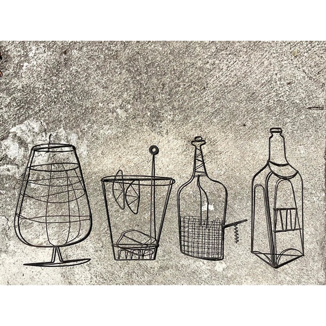 Vintage Mid-Century Modern Wire Wall Sculptures - Set of 4 | Chairish