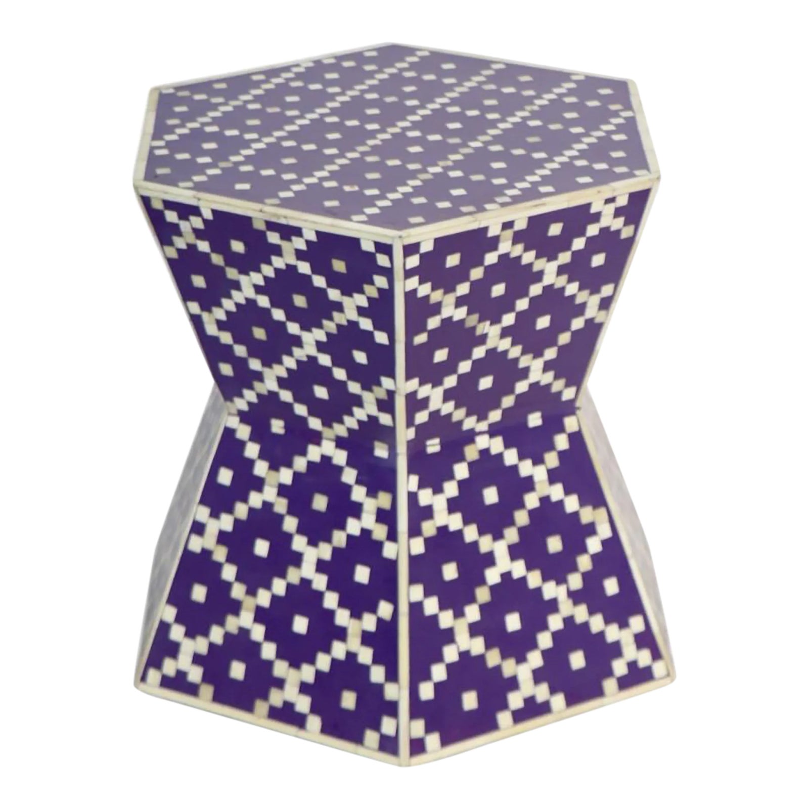 Bone Inlay Hexagon Table | Chairish