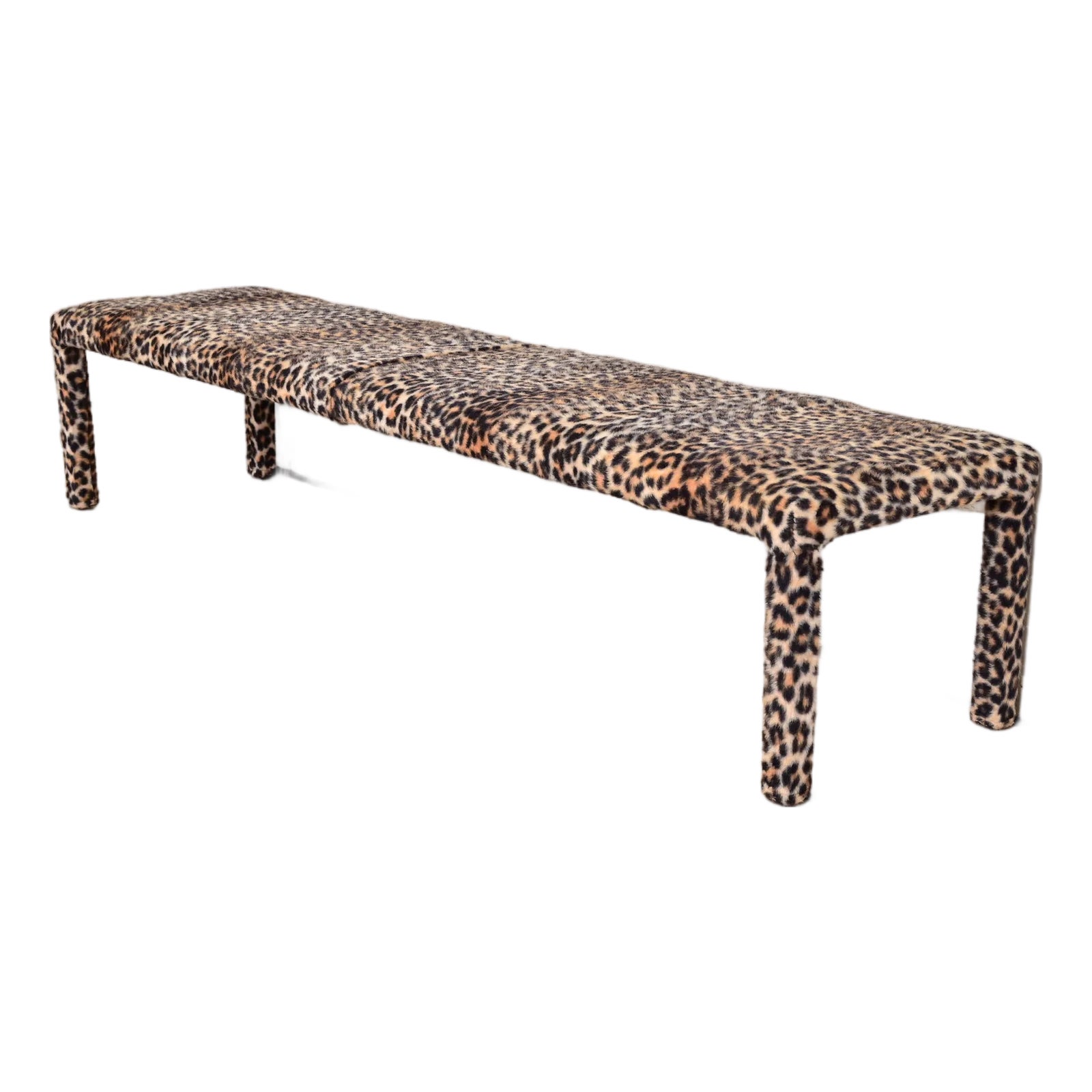 Milo Baughman Style Mid-Century Modern Parsons Leopard Print ...