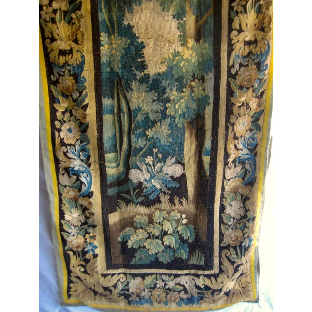 Early 1700s Aubusson Verdure With Rabbits Tapestry | Chairish