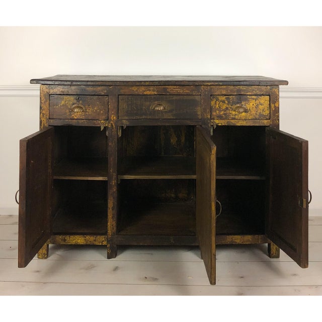 Lillian August Antique Rustic Distressed Sideboard | Chairish