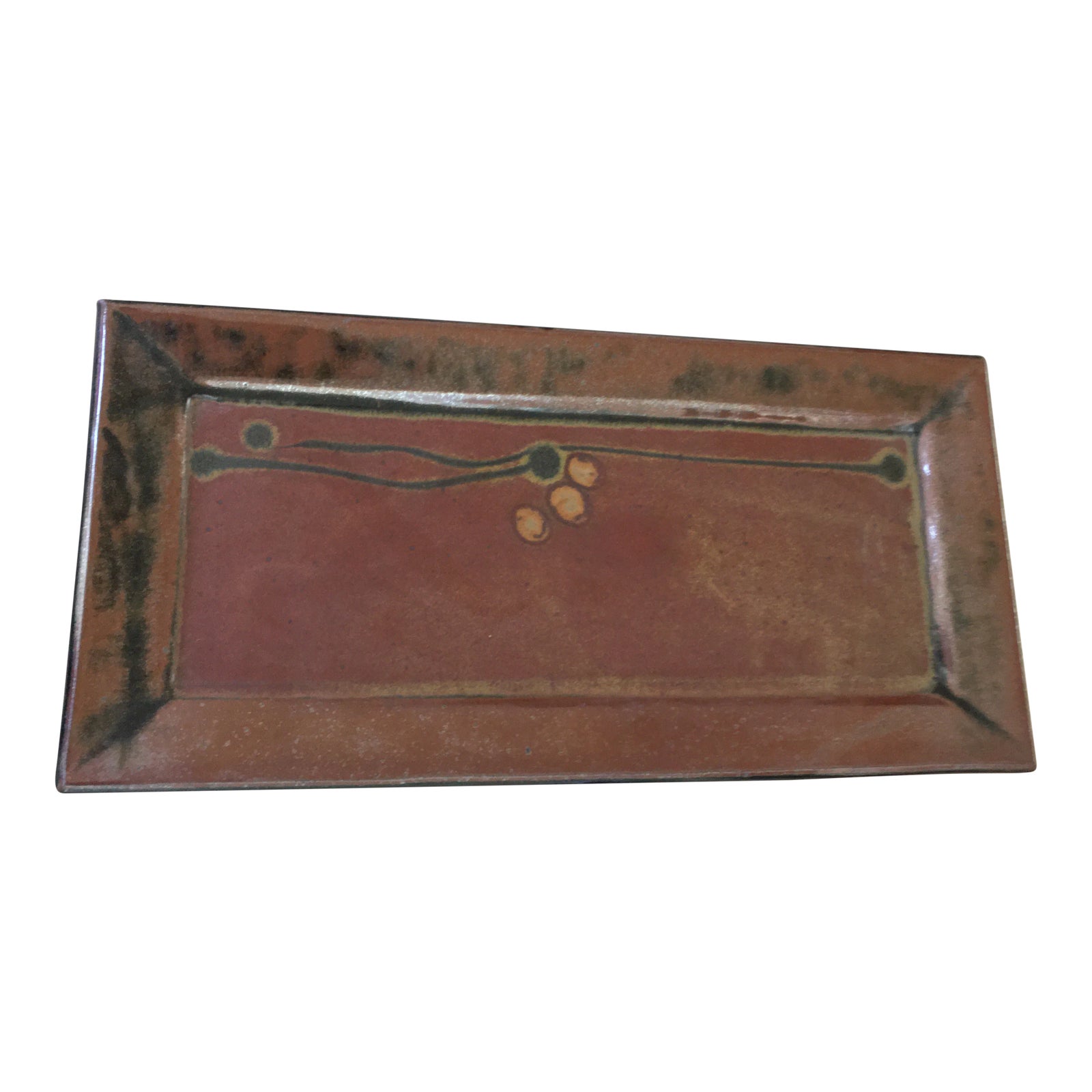 Handcrafted Large Rectangular Ceramic Plate by Kyoko Tonegawa | Chairish