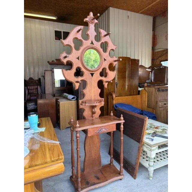 Mid 19th Century Craftsman Style Hall Tree | Chairish