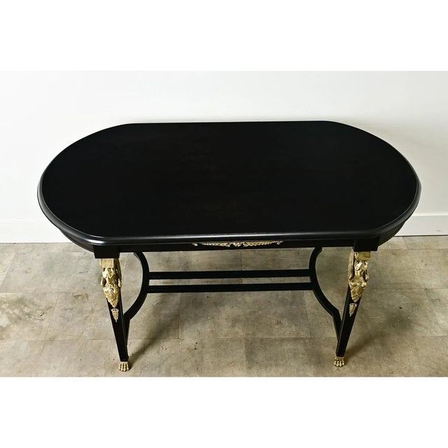 French Empire Ebonized Mahogany Dining Table | Chairish