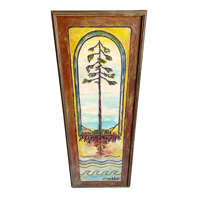 1960s Mid Century Modern Framed Acrylic Painting by Oregon Artist ...