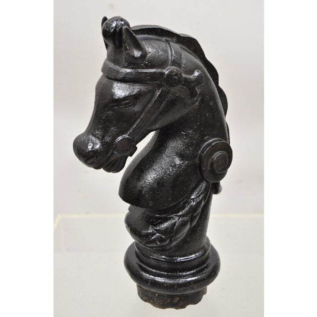 Antique 19th Century Cast Iron Horse Head Hitching Post Early American ...