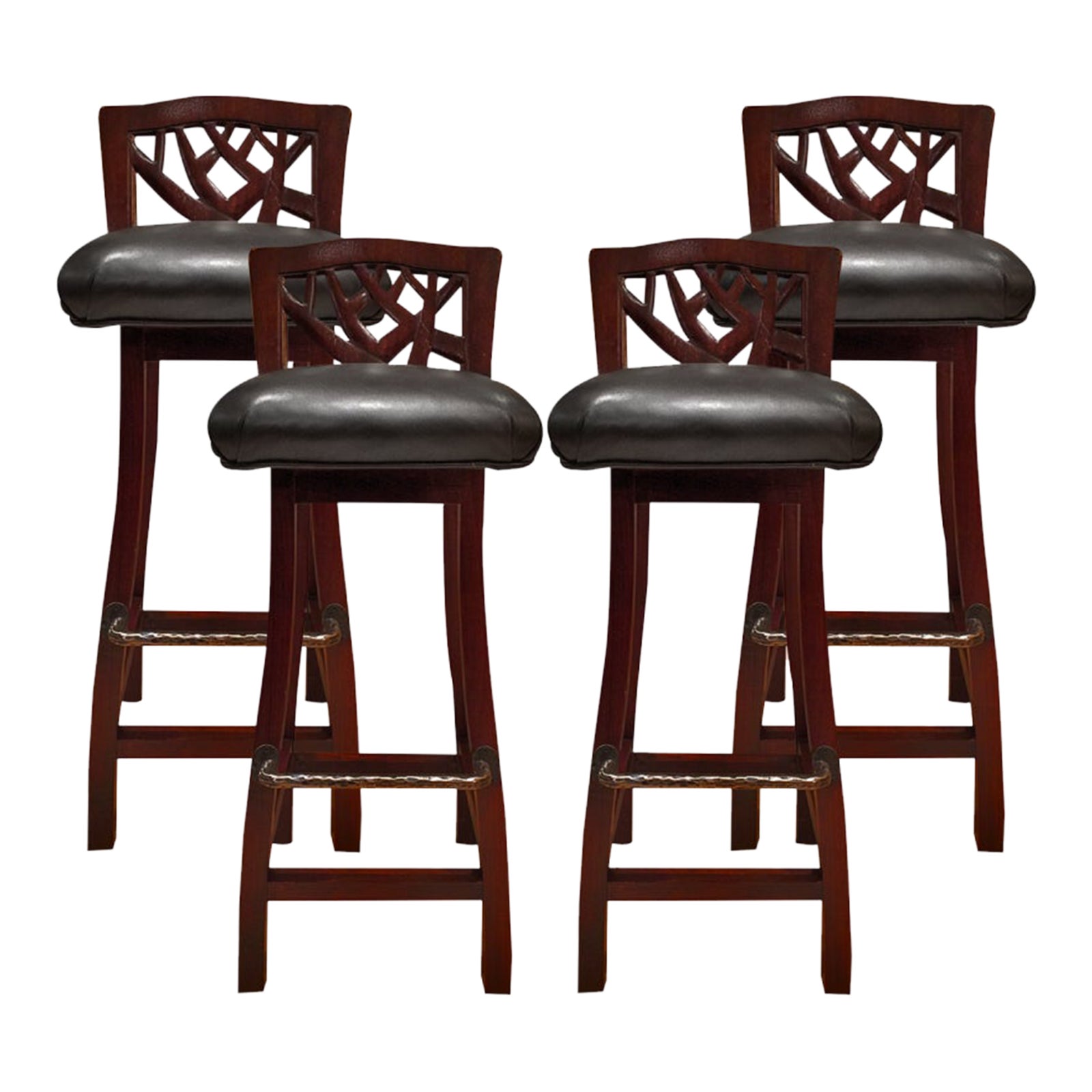Martin Pierce English Hedgerow Bar Counter Stools- a Set of 4 | Chairish