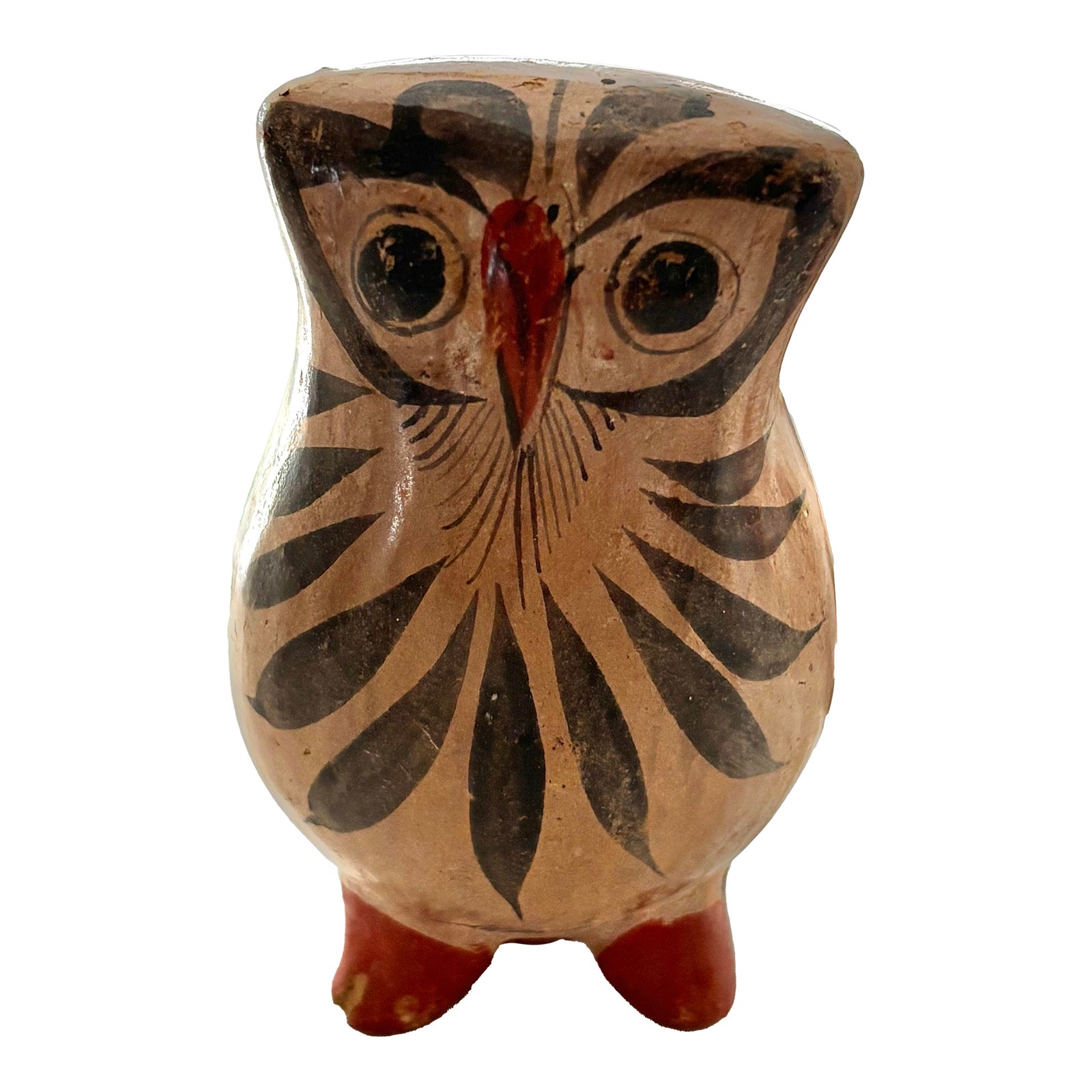 Small Mid-Century Mexican Folk Art Tonala Owl | Chairish
