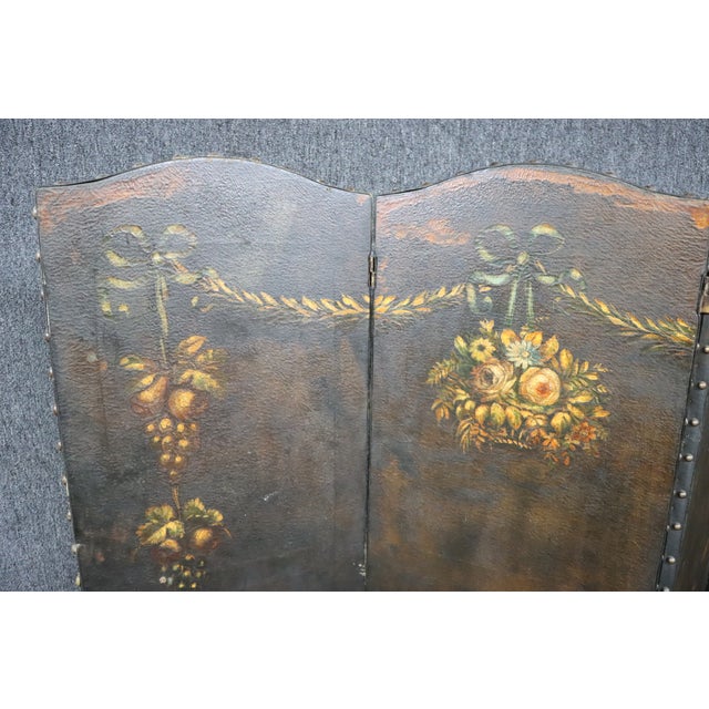 French Style Leather Room Divider | Chairish