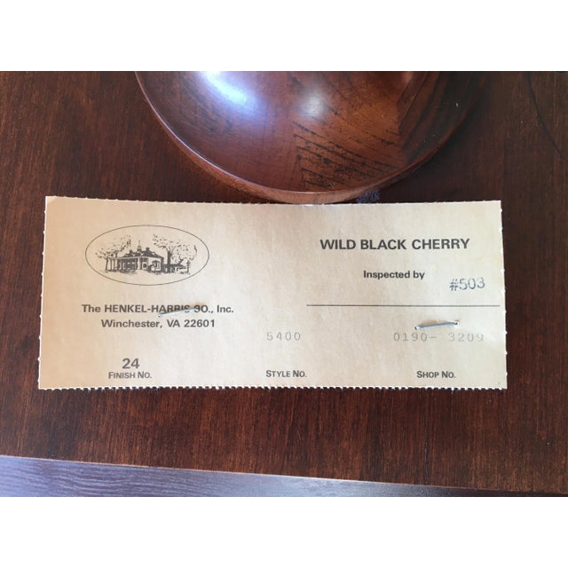 Henkel Harris Wild Black Cherry Jefferson Table - Finish 24 | Chairish
