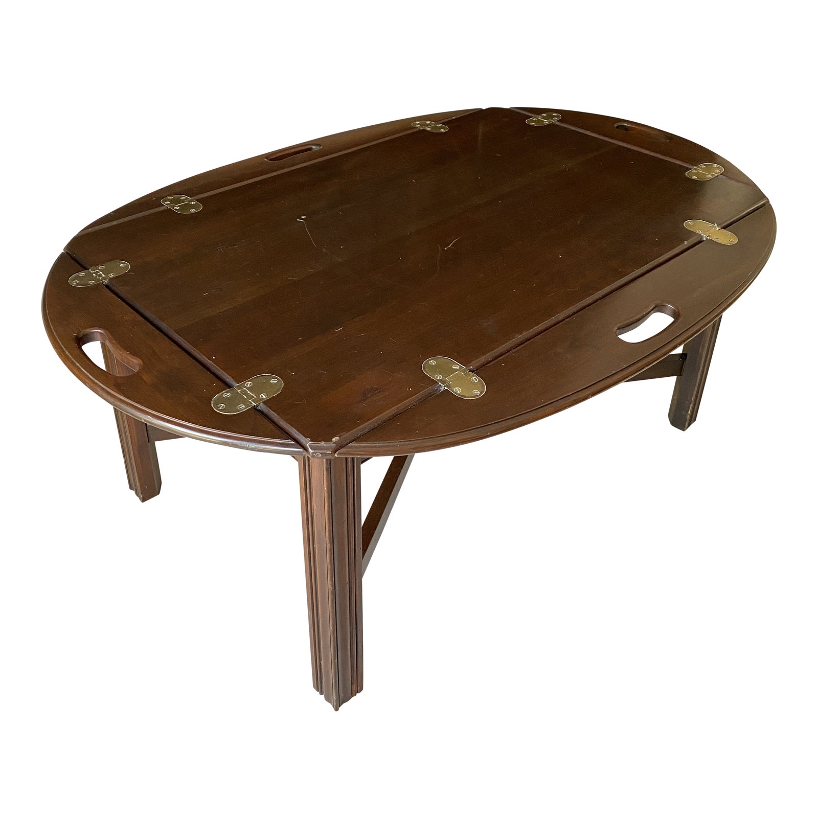 English Style Campaign Coffee Table | Chairish