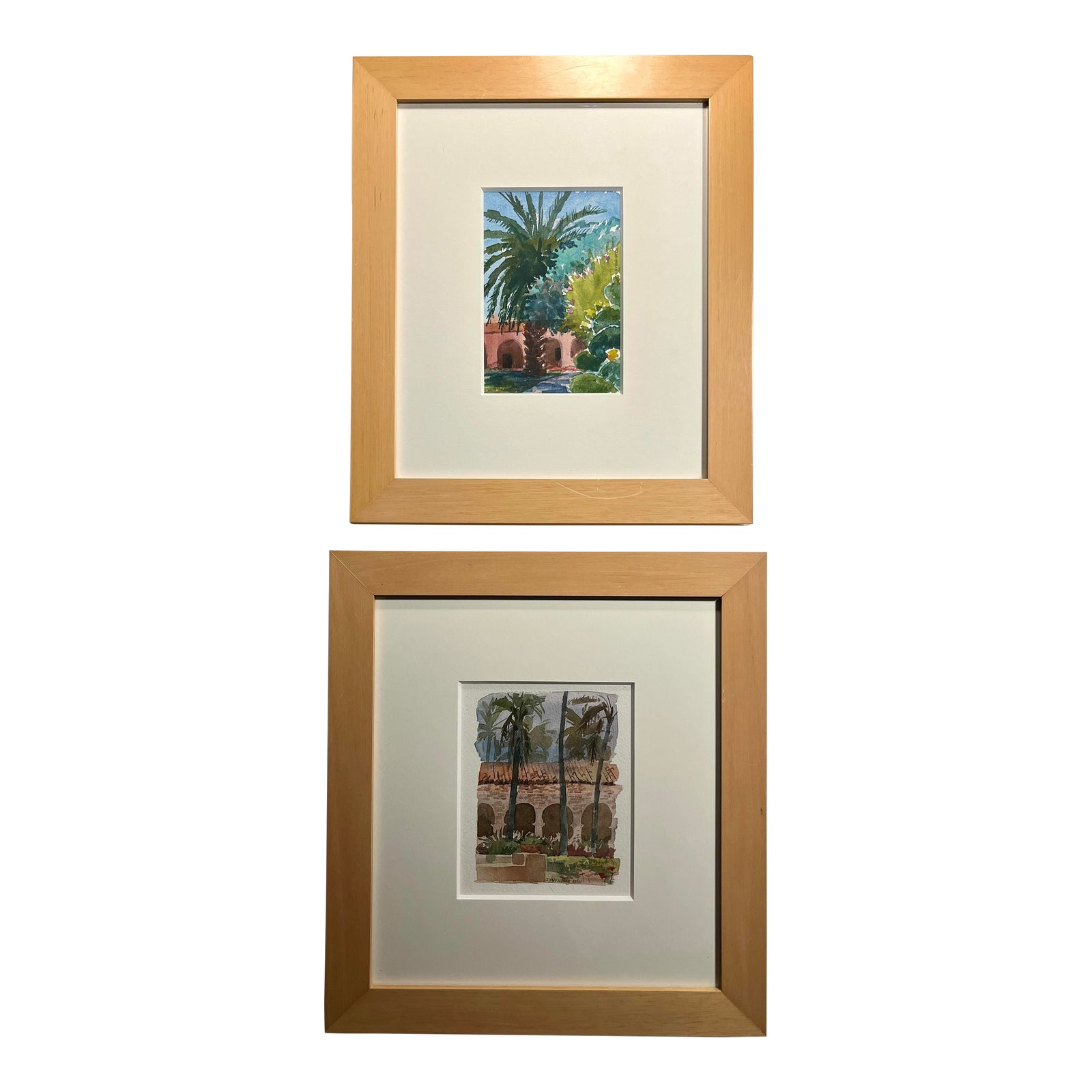 Set of Two 2001 Disney Imagineer Julie Svendsen Original Watercolor ...