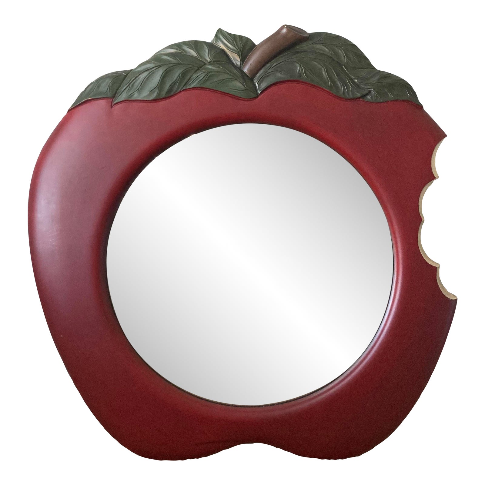 1970s Bitten Apple Wall Mirror | Chairish