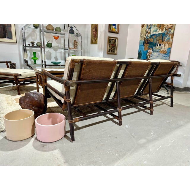 1950s John Wisner for Ficks Reed Rattan Campaign Sofa | Chairish