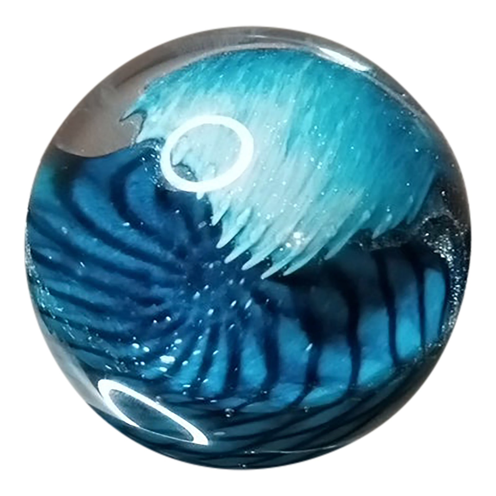 1980s Glass Eye Studio Cresting Wave Paperweight | Chairish
