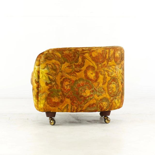 Selig Mid Century Imperial Barrel Lounge Chairs With Casters - Pair ...