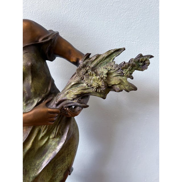 Oversized Bronze Recast of Auguste Moreau's "Lady With Wheat" With ...