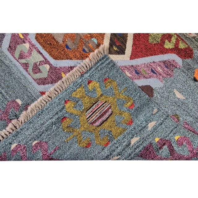 2020s Contemporary Kilim Wool Rug With Multicolor Art Deco Design ...