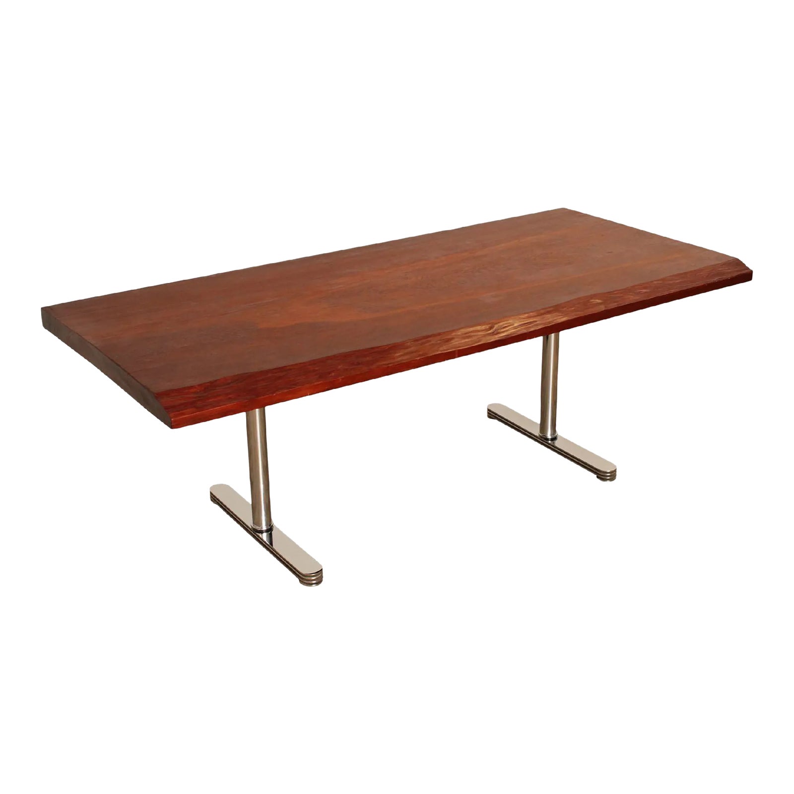 Mid Century Modern Live-Edge Slab Dining Table | Chairish