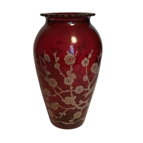 Vintage Anchor Hocking Ruby Red Vase | Chairish